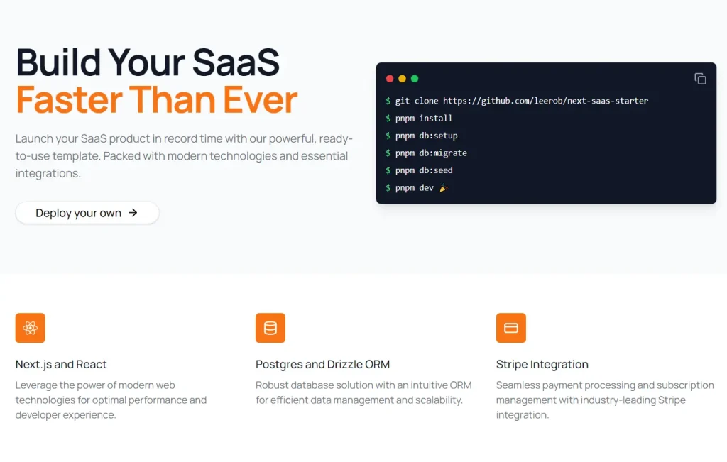 Next.js SaaS Starter: Build SaaS Apps Faster
