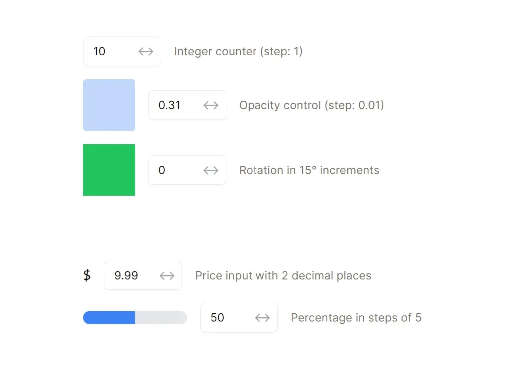 Precise & Draggable Numeric Input Control - Number Scrubber