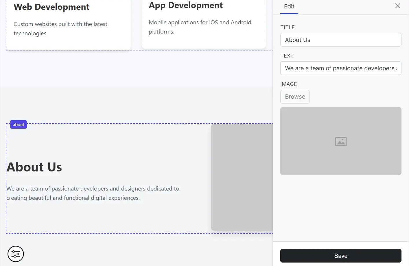 On-Page Content Editing for Alpine Projects - Page Editor
