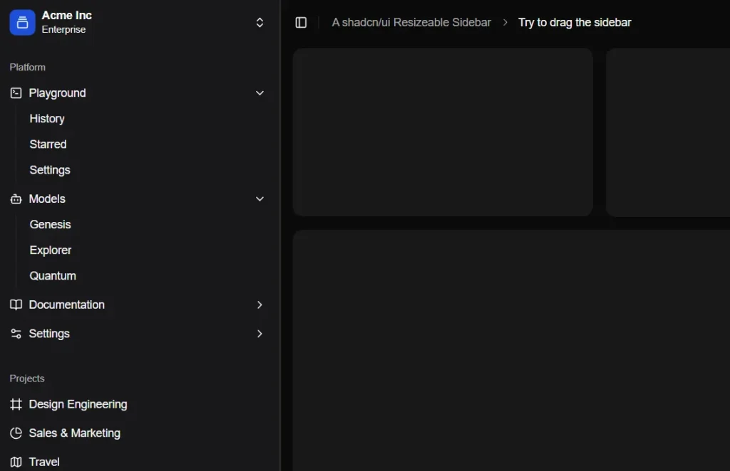 Drag-to-Resize Sidebar for shadcn/ui with State Persistence