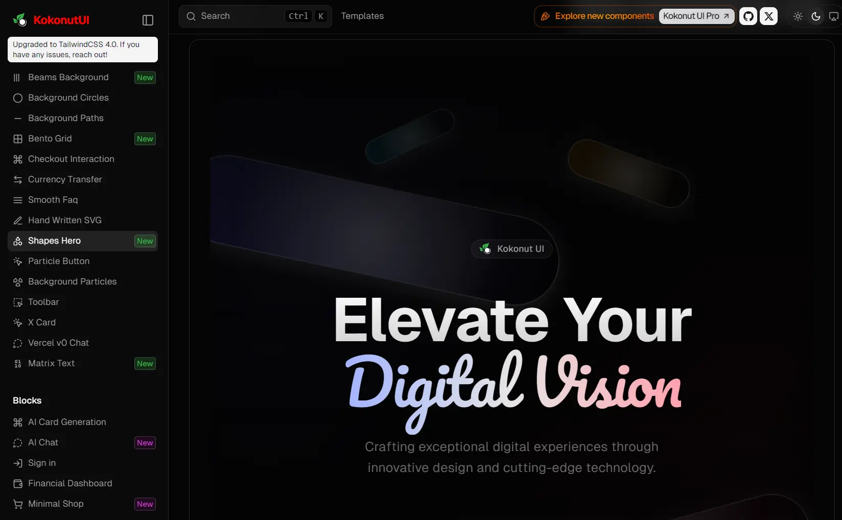 Copy-Paste UI Components for React/Next.js - Kokonutui