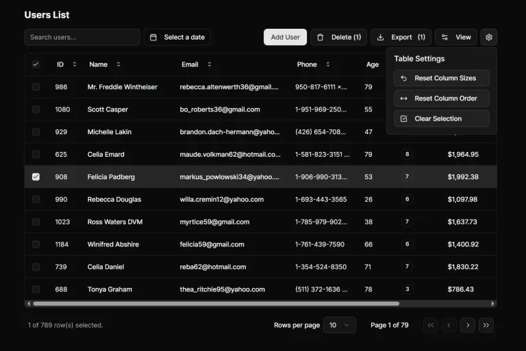 Data Table - NextGen JavaScript
