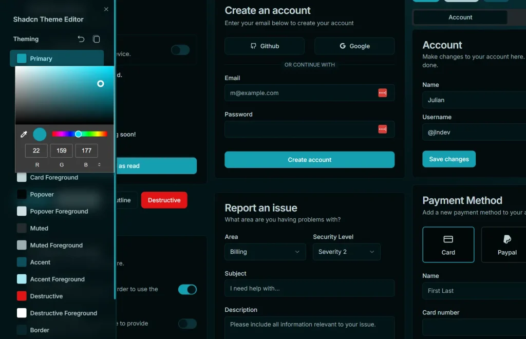 Shadcn Theme Editor: Real-Time Color Customization Tool