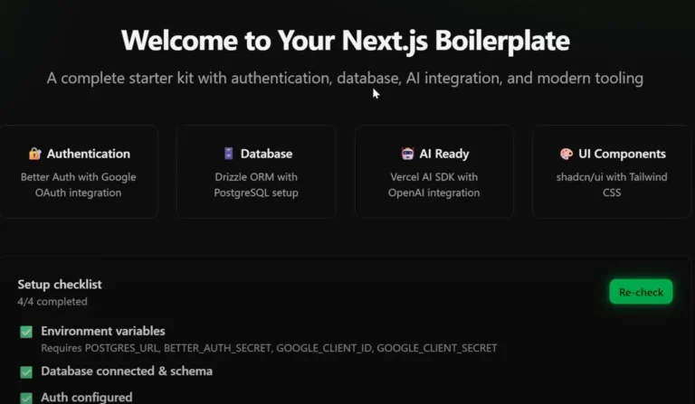Full-stack Next.js Starter Kit with Auth and Database - Next-js-Boilerplate