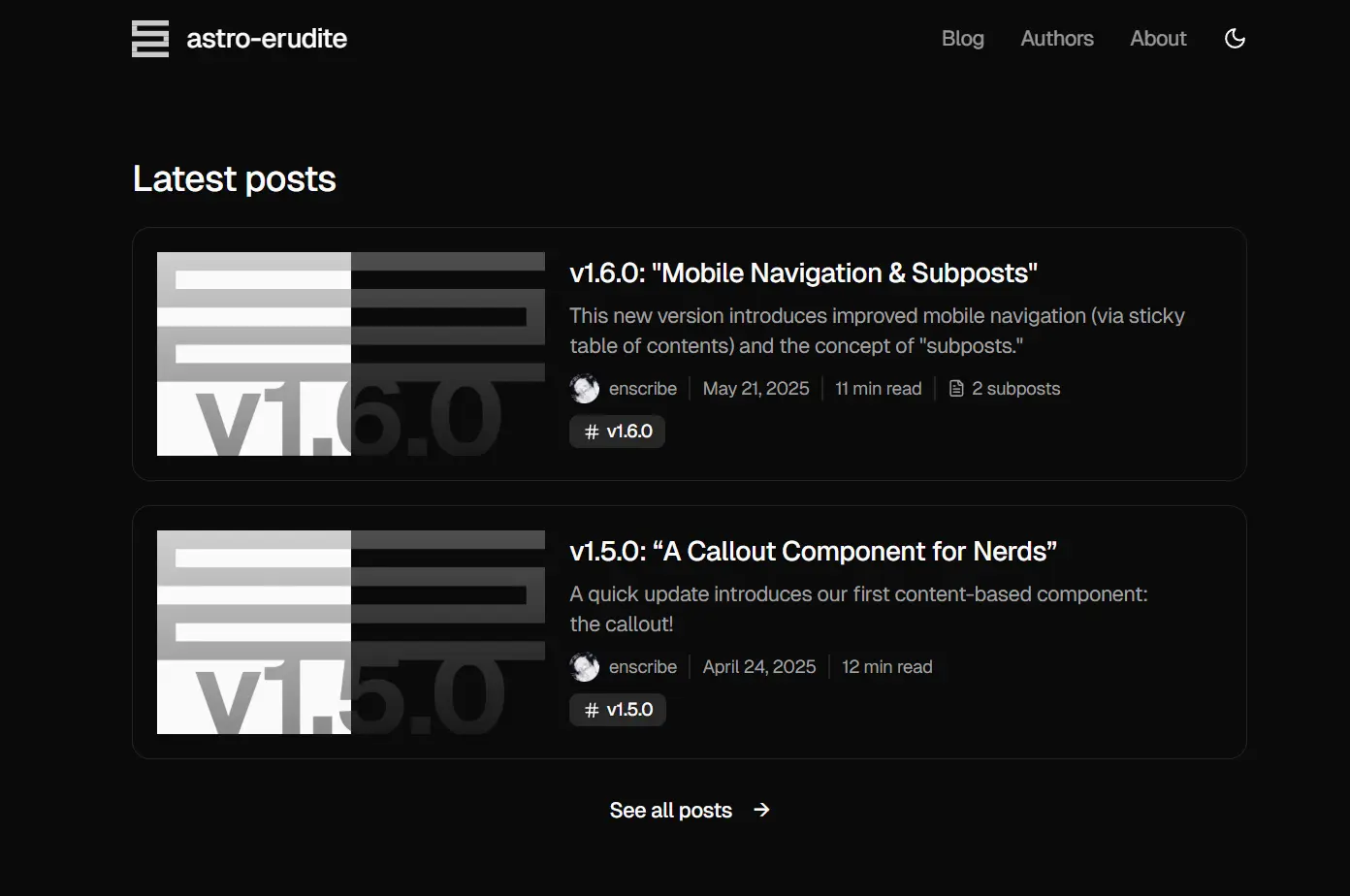 Modern Static Blog Template - Astro Erudite