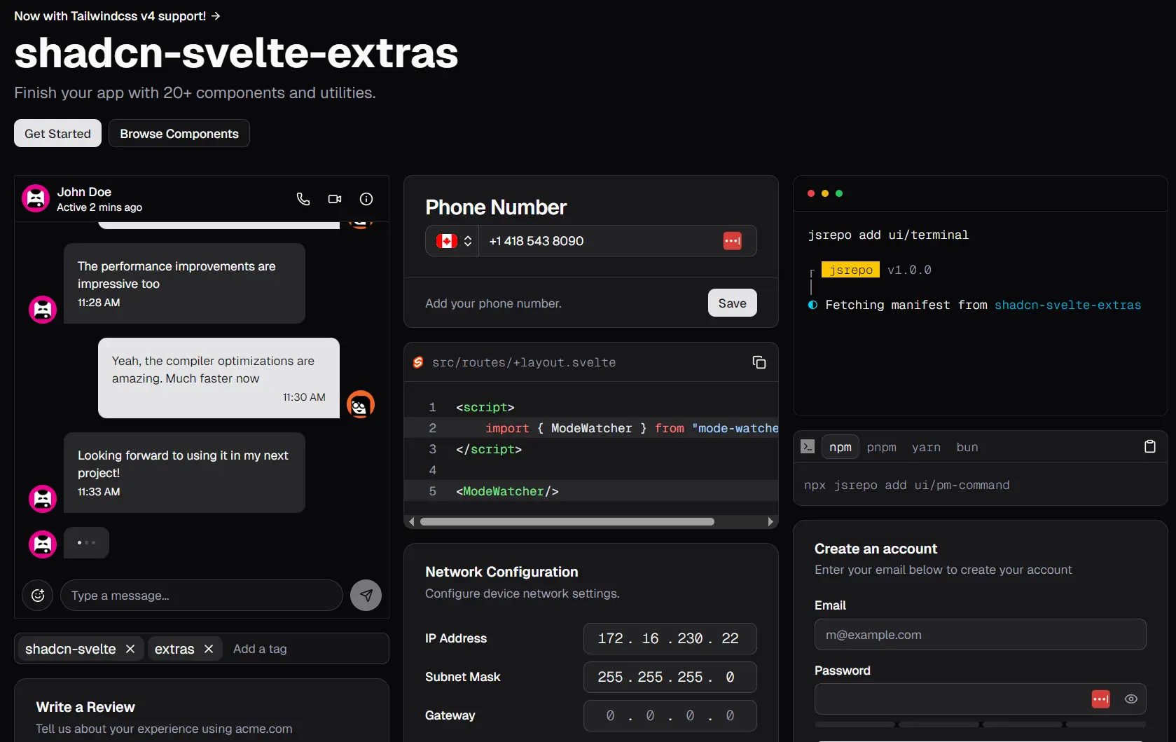 Extend shadcn-svelte with 20+ Extra UI Components