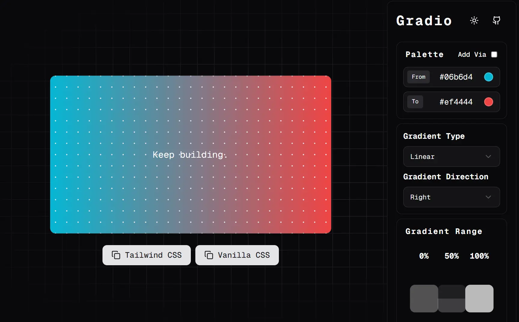 Open Source Gradient Generator For Tailwindcss And Vanilla Css