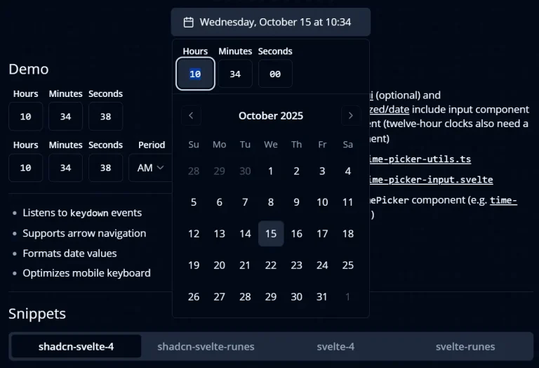 Advanced Date, Time & Date Range Picker Components for shadcn/ui